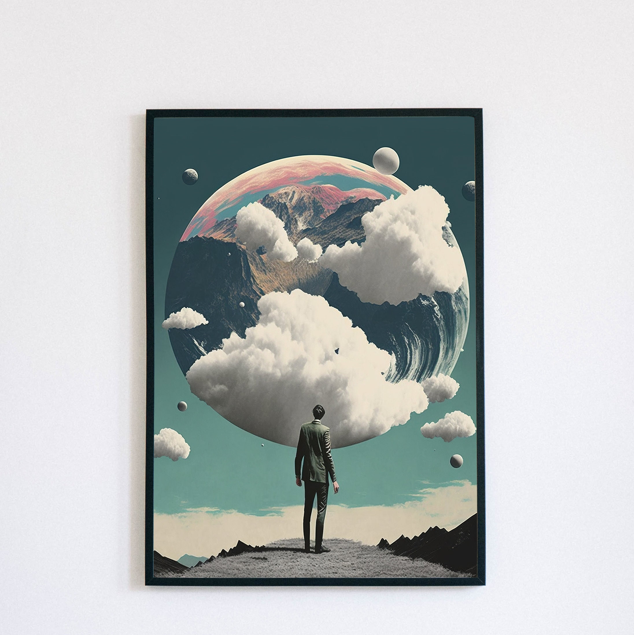 Printable Space Art Poster in Love With the Space Collage Art Poster ...