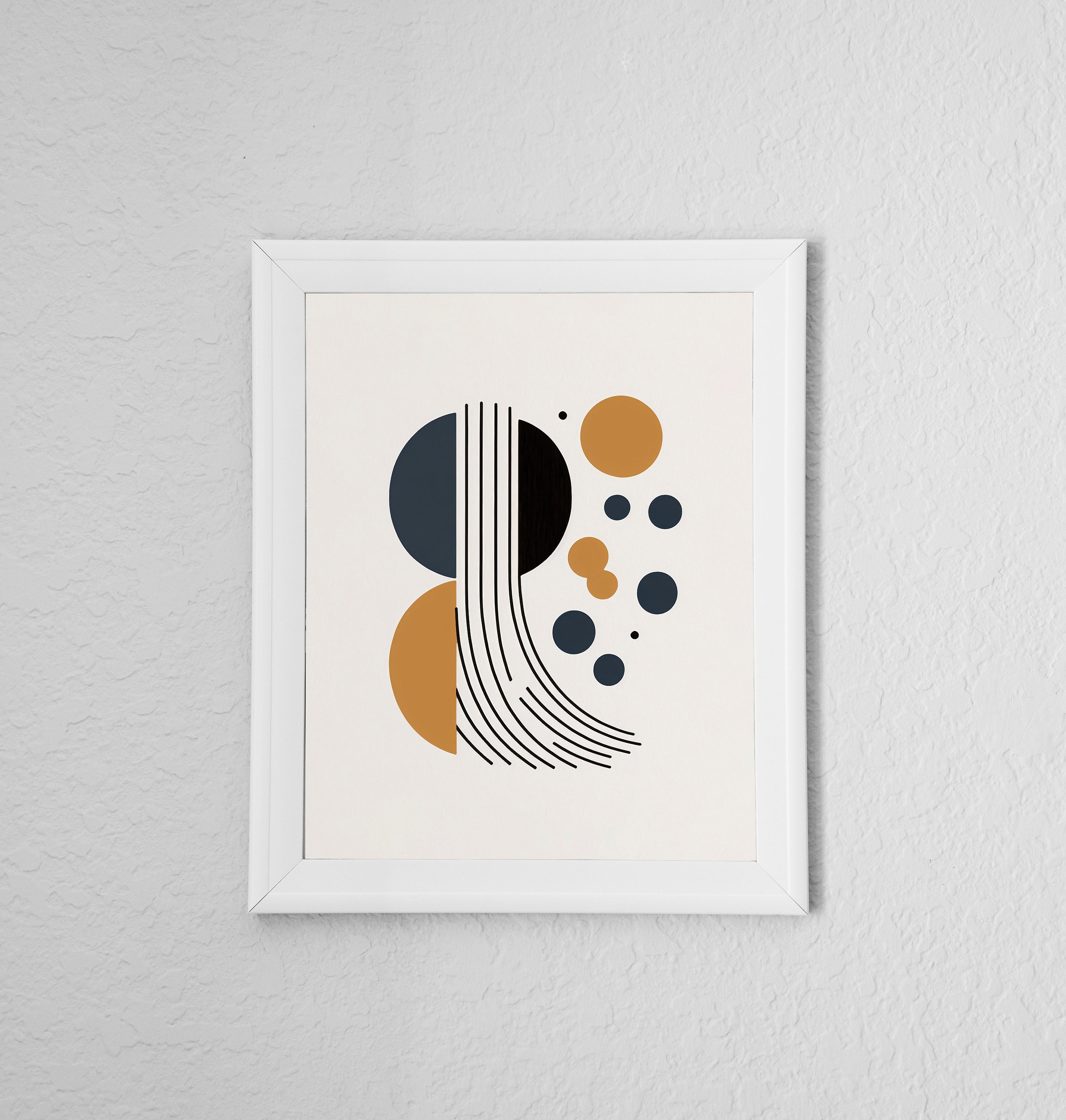 Mid Century Modern Circles, Abstract Minimalist Line Art, Contemporary ...