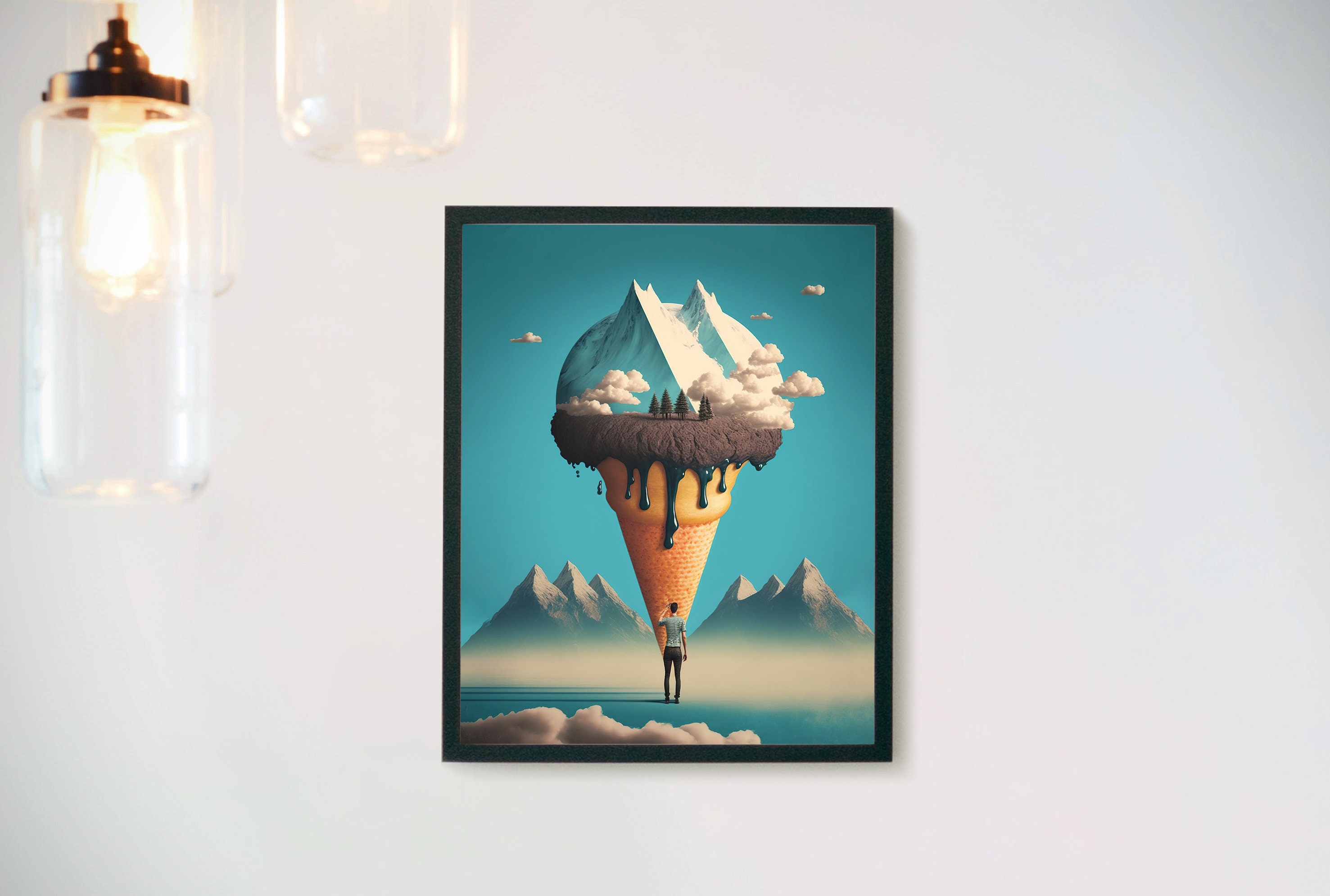 Surreal Ice Cream Print - Ice Cream Wall Art - Ice Cream Poster - Ice ...
