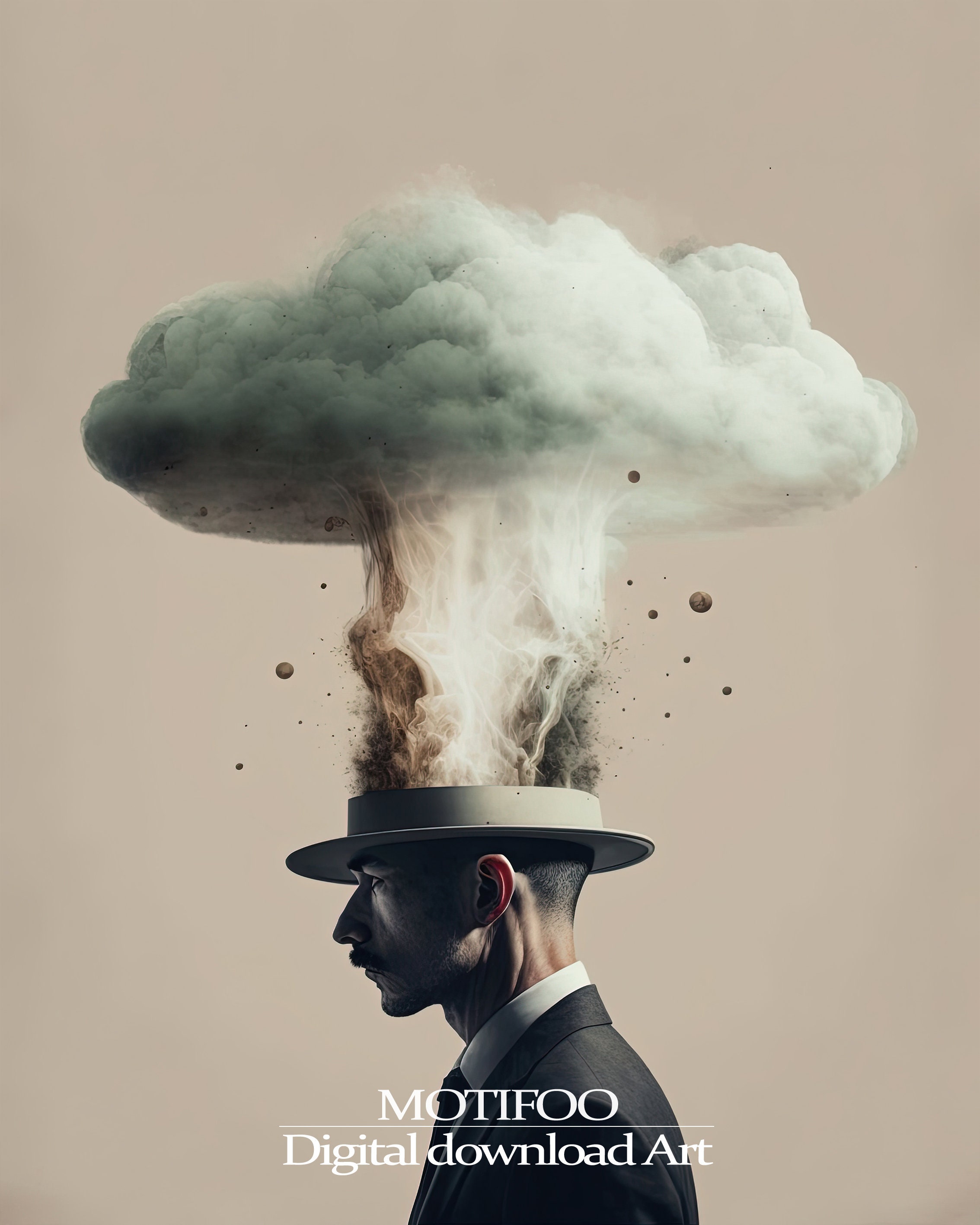 Surrealism Wall Art Blow My Mind Surreal Collage Poster Digital Art