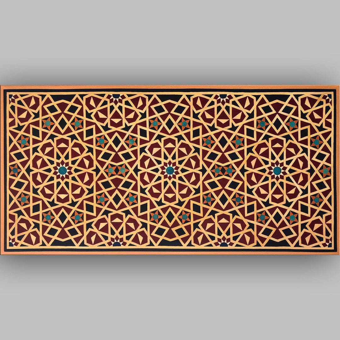 Cairo Mamluk Era Pattern Art, Islamic Geometric Design Painting ...