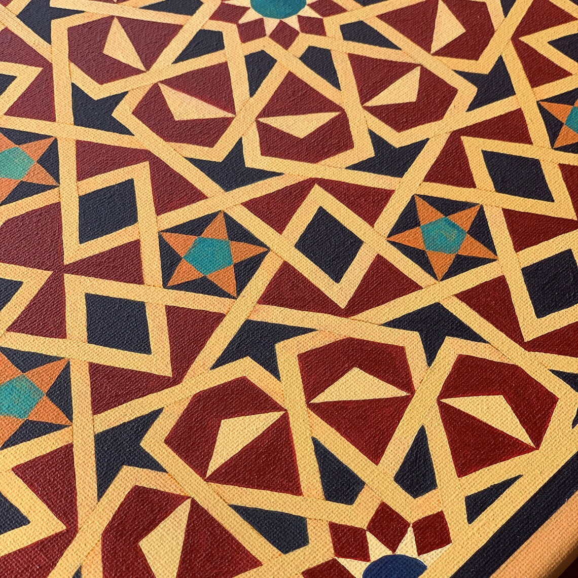 Cairo Mamluk Era Pattern Art, Islamic Geometric Design Painting ...