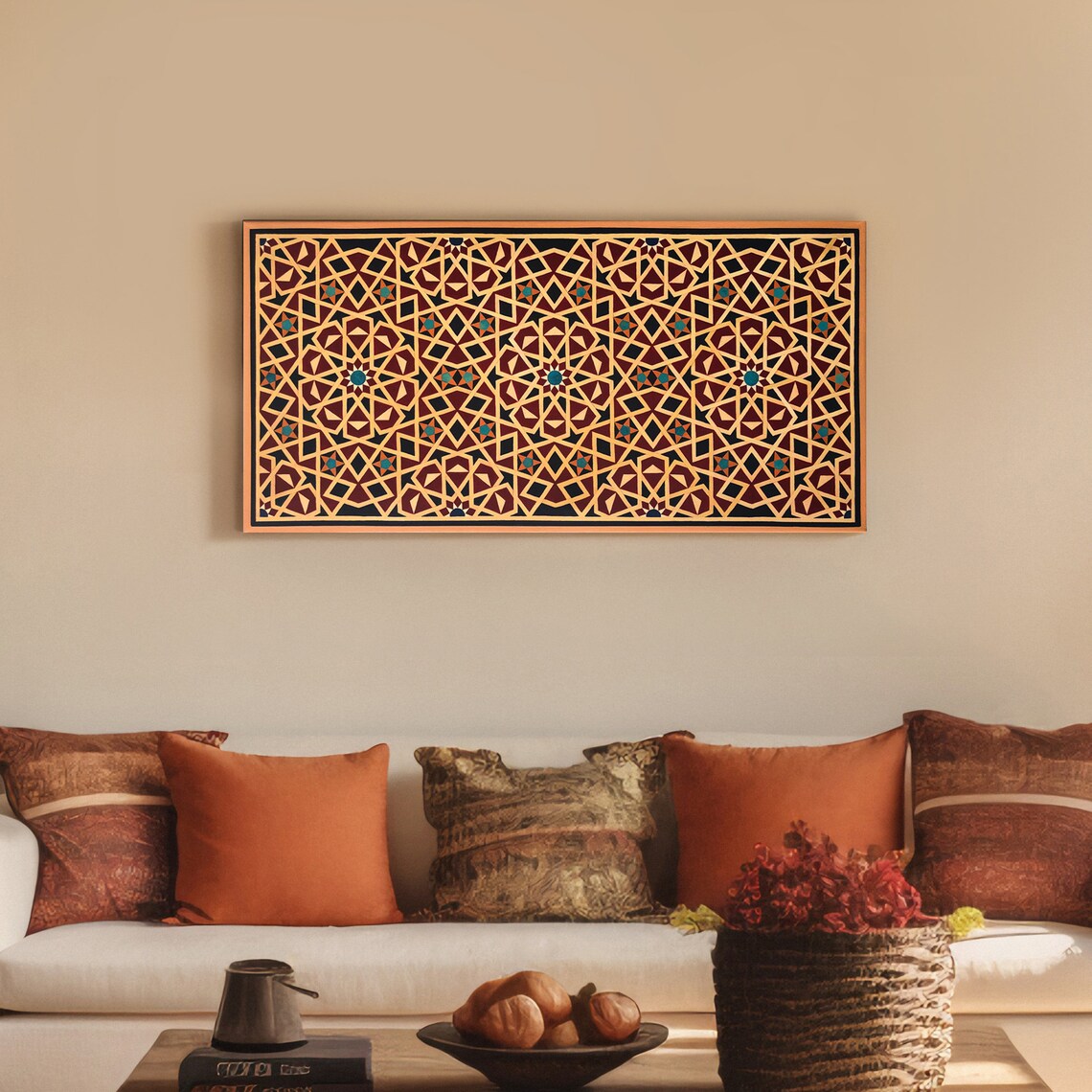 Cairo Mamluk Era Pattern Art, Islamic Geometric Design Painting ...
