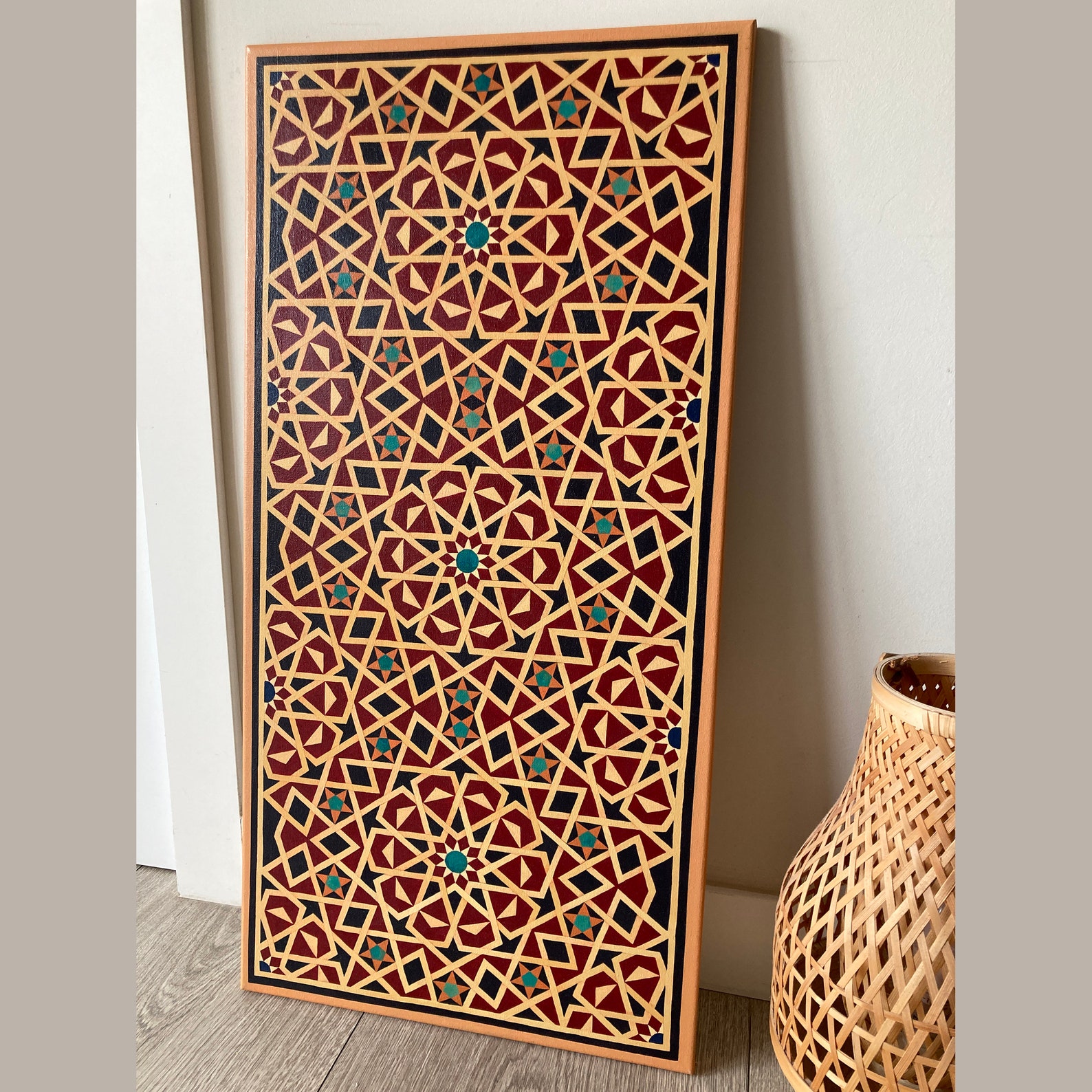 Cairo Mamluk Era Pattern Art, Islamic Geometric Design Painting ...