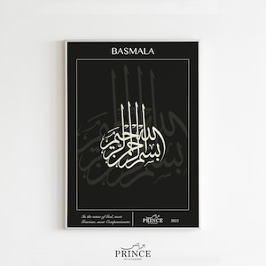 Print Basmala "bismillah" Arabic Calligraphy Poster Decor Art Print ...