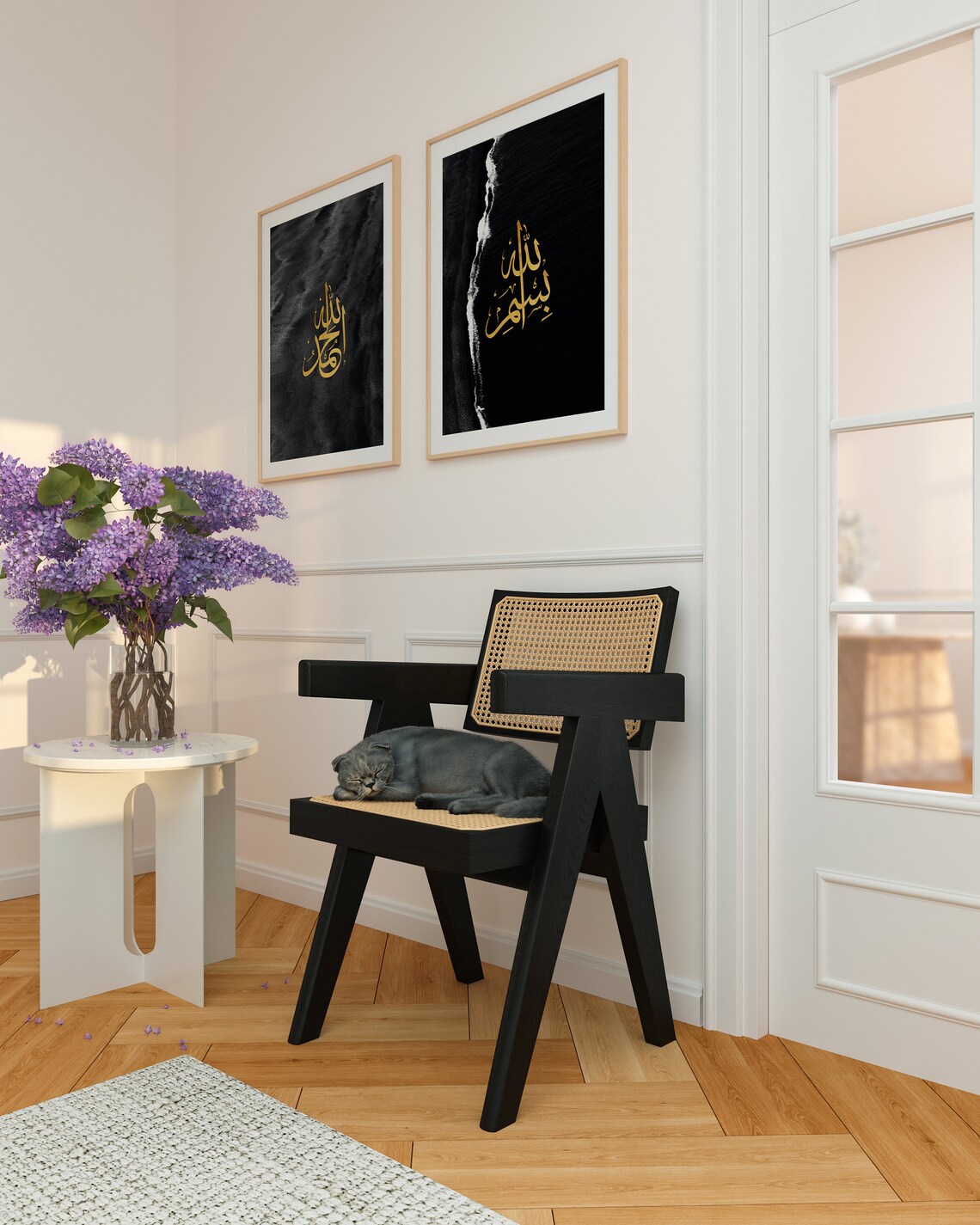 Alhamdulillah Islam Wall Art, Bismillah Black Sea and Sand Wall Art ...