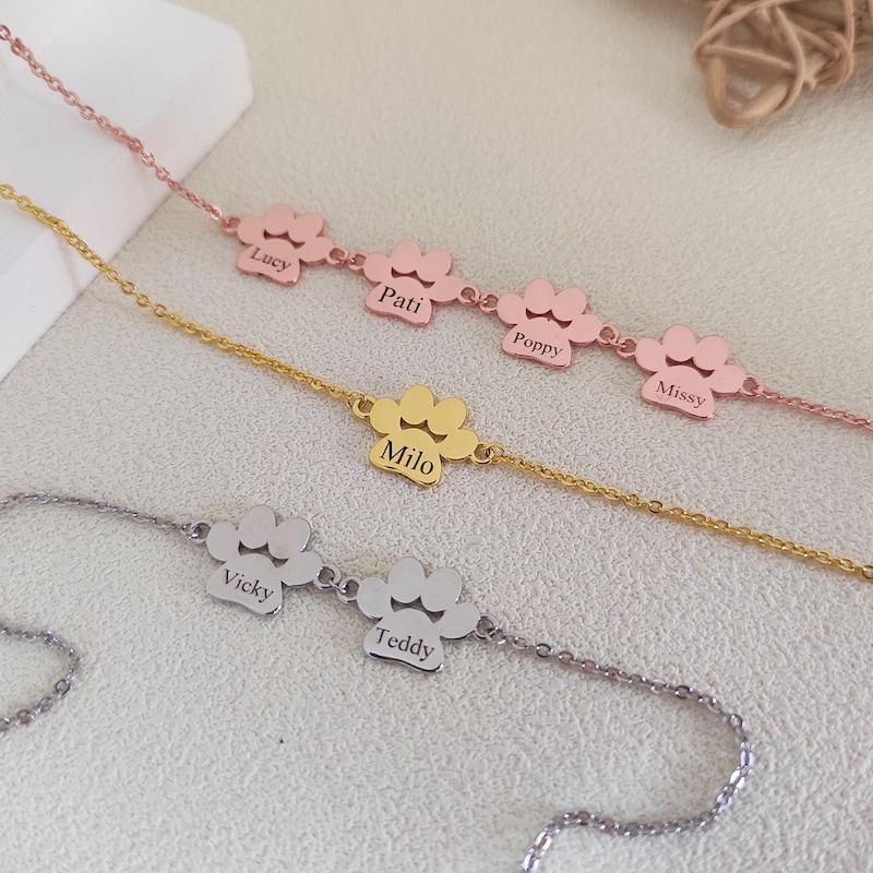 Paw Print Anklet - Etsy