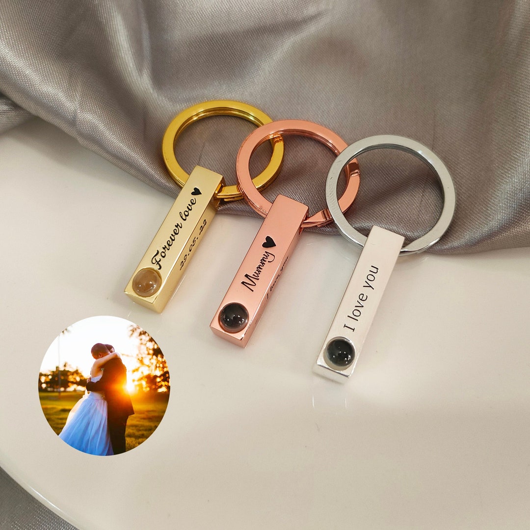 Custom Memorial Photo Key Ring,personalized Picture Inside Key Ring ...