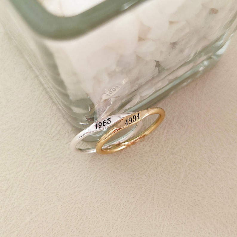 Personalized Number Ring,custom Engraved Date Ring,dainty Name Ring ...