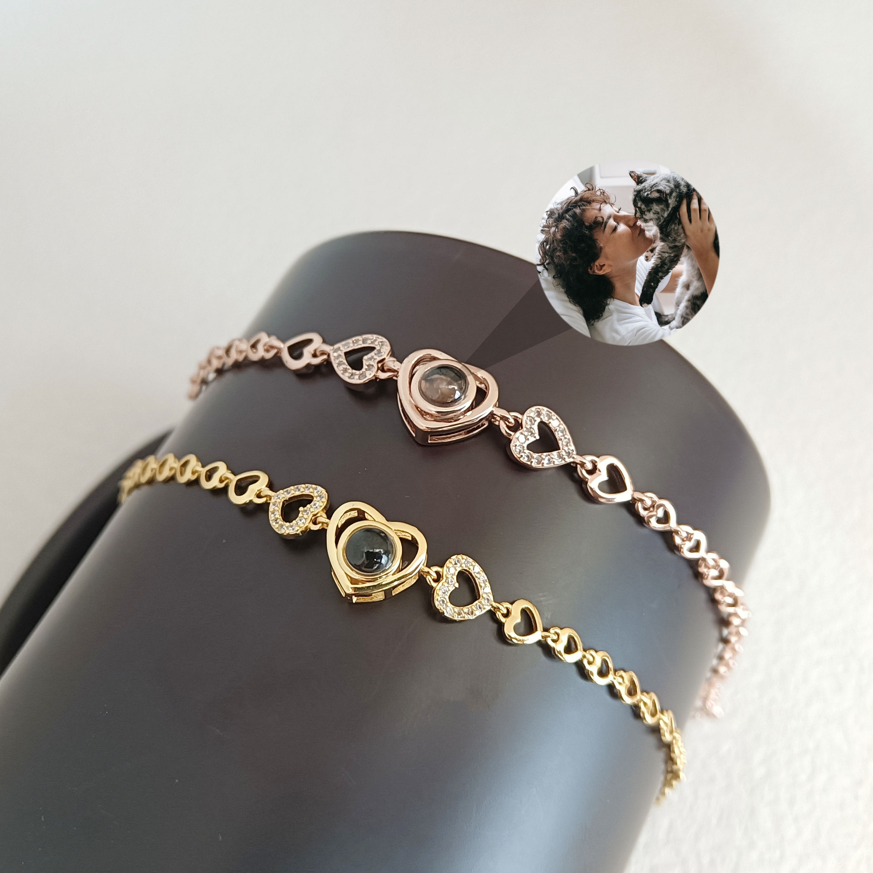 Custom Photo Projection Braceletmemorial Picture Inside - Etsy
