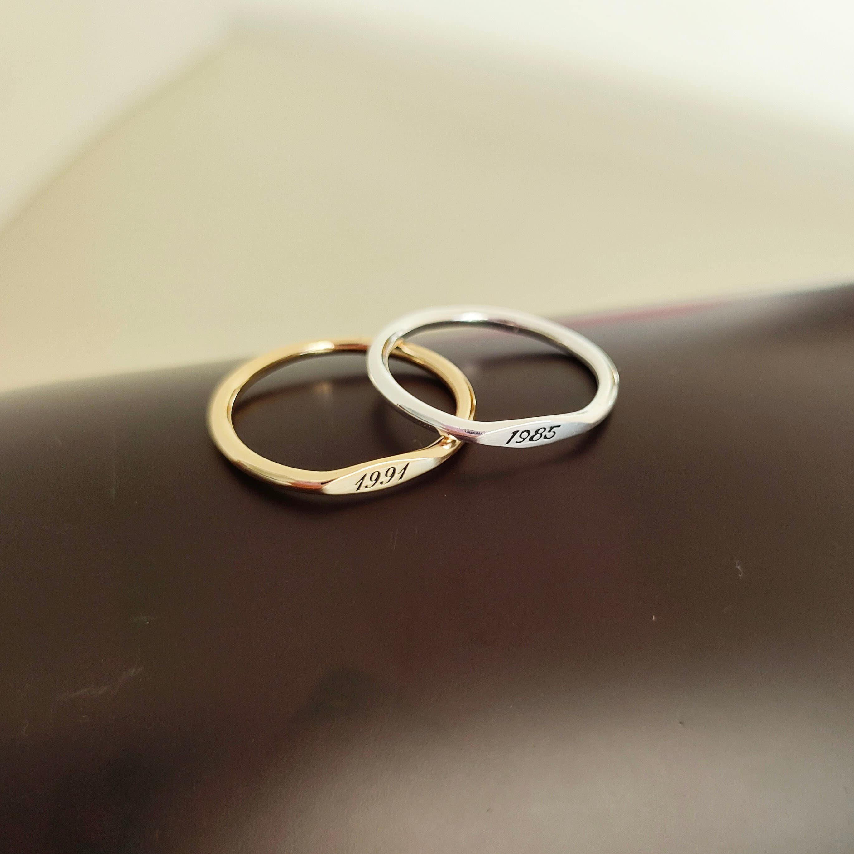 Personalized Number Ring,custom Engraved Date Ring,dainty Name Ring ...