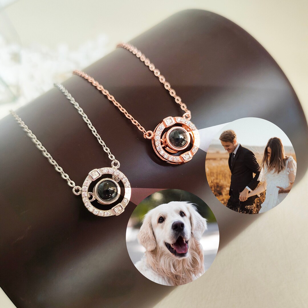 Custom Photo Projection Necklace,personaliz Projection Necklace,round ...