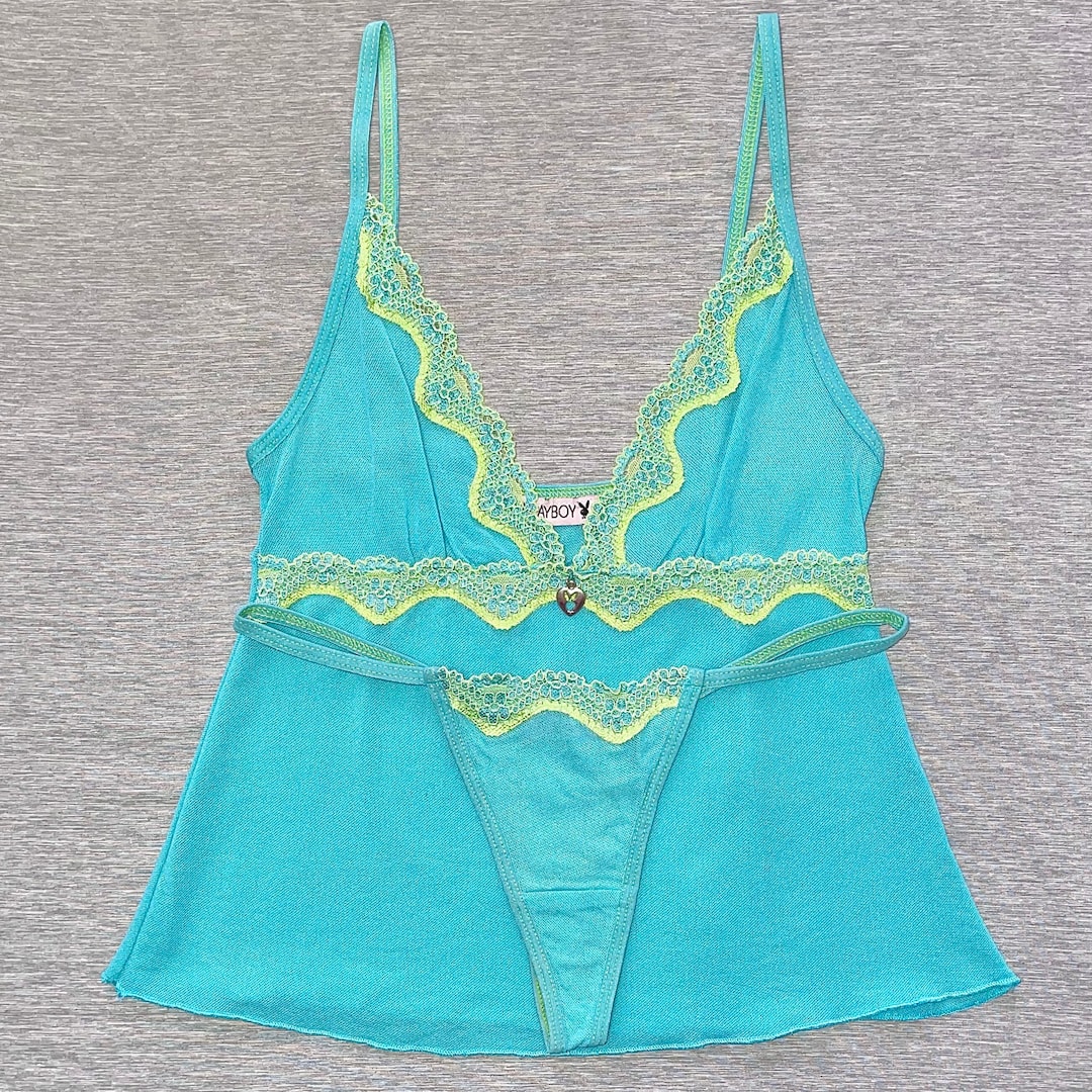 Playboy Intimates Tank Top + Thong Set - Etsy