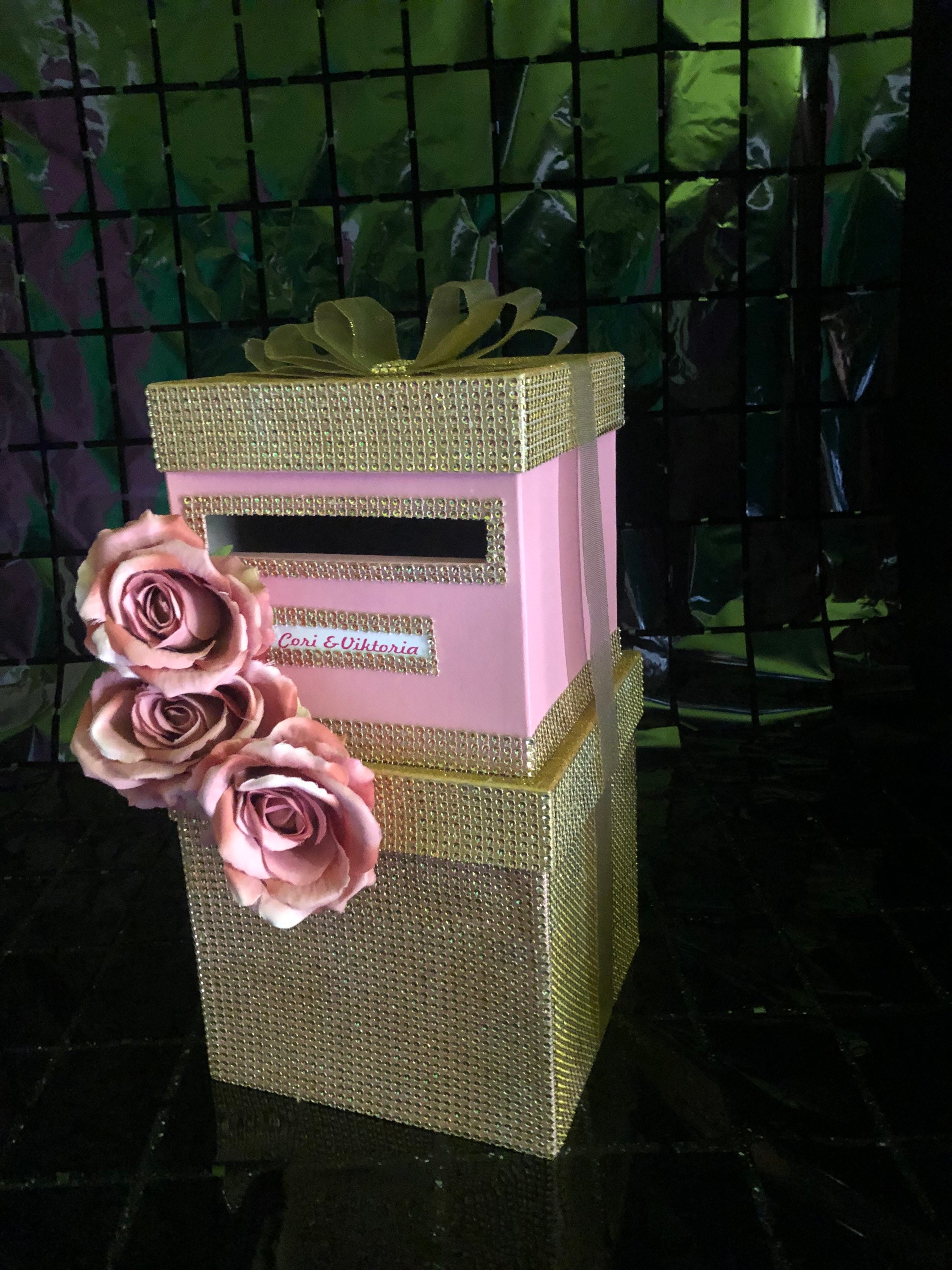 A Two-tier Cardboard Box ,pink Giftbox for Cards, Cardboard Box , Gift ...