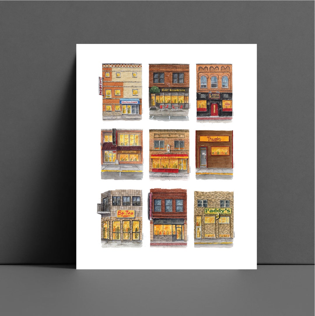 Ames Iowa Bar Watercolor Art Print AMES IA - Etsy