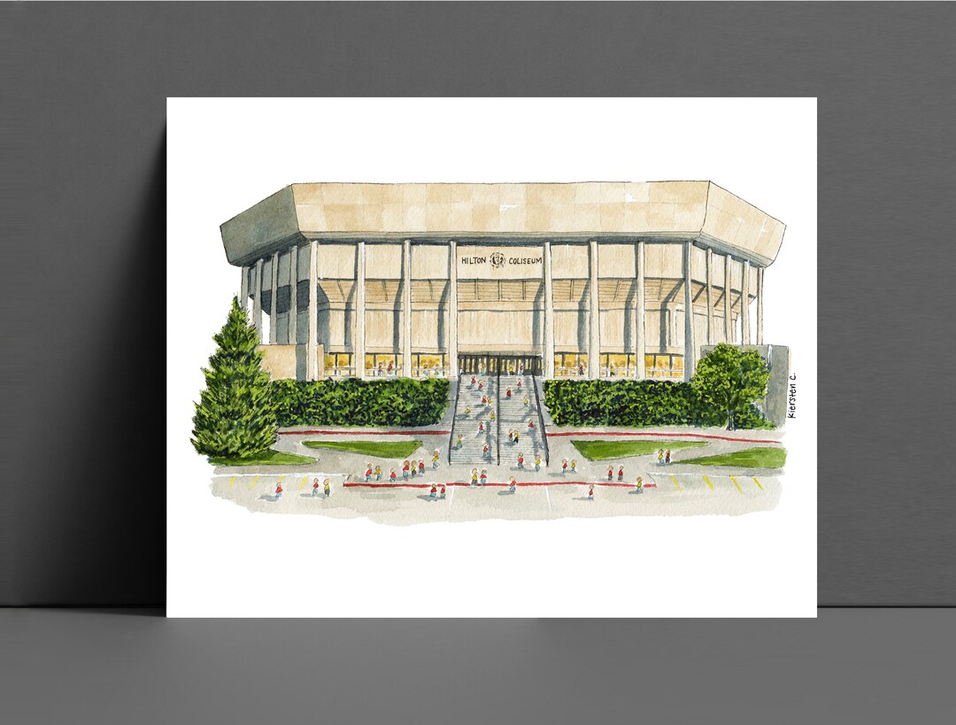 Hilton Coliseum Iowa St. Watercolor Art Print AMES IA - Etsy