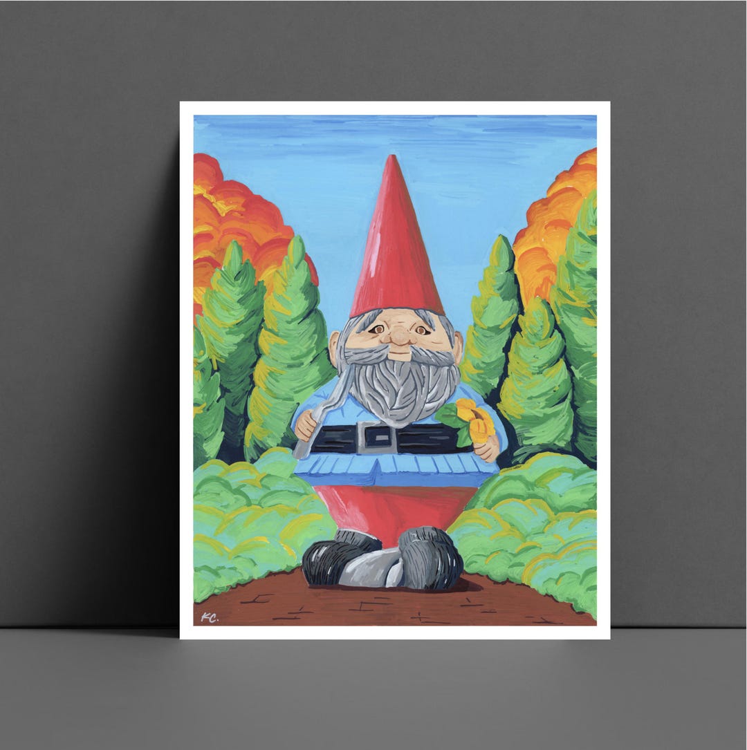 Elwood - World's Largest Concrete Gnome Print – Posca Paint Pen Art ...