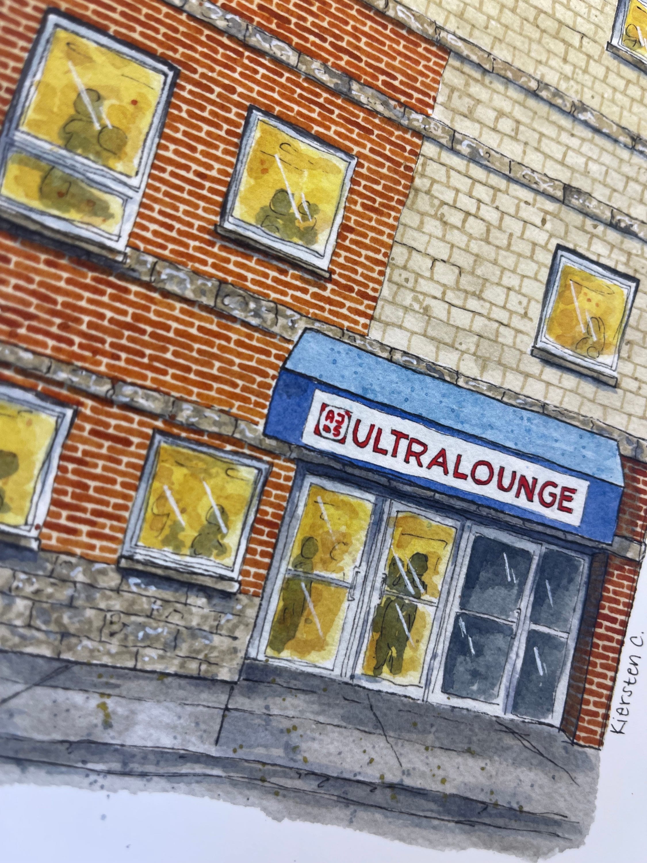Aj's Ultra Lounge Bar Watercolor Art Print AMES IA University State - Etsy