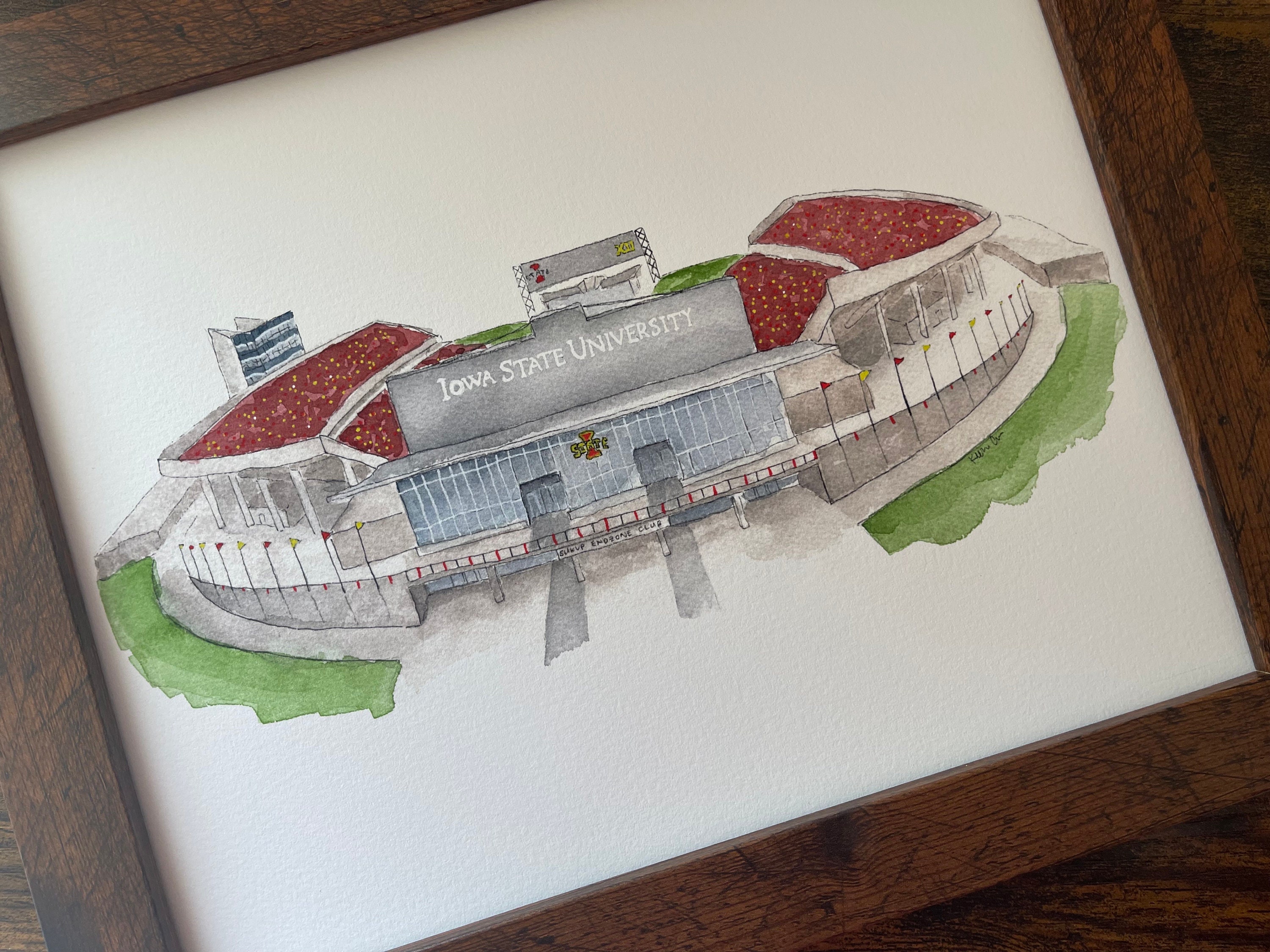 Jack Trice Stadium Iowa Football Watercolor Print AMES IA - Etsy