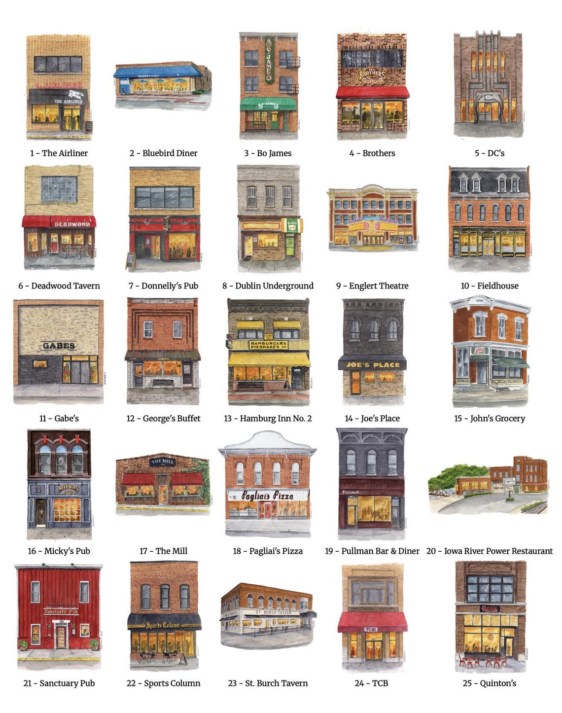 Iowa City Bundle, Iowa City Bars, IOWA CITY, Iowa Art College Bars ...