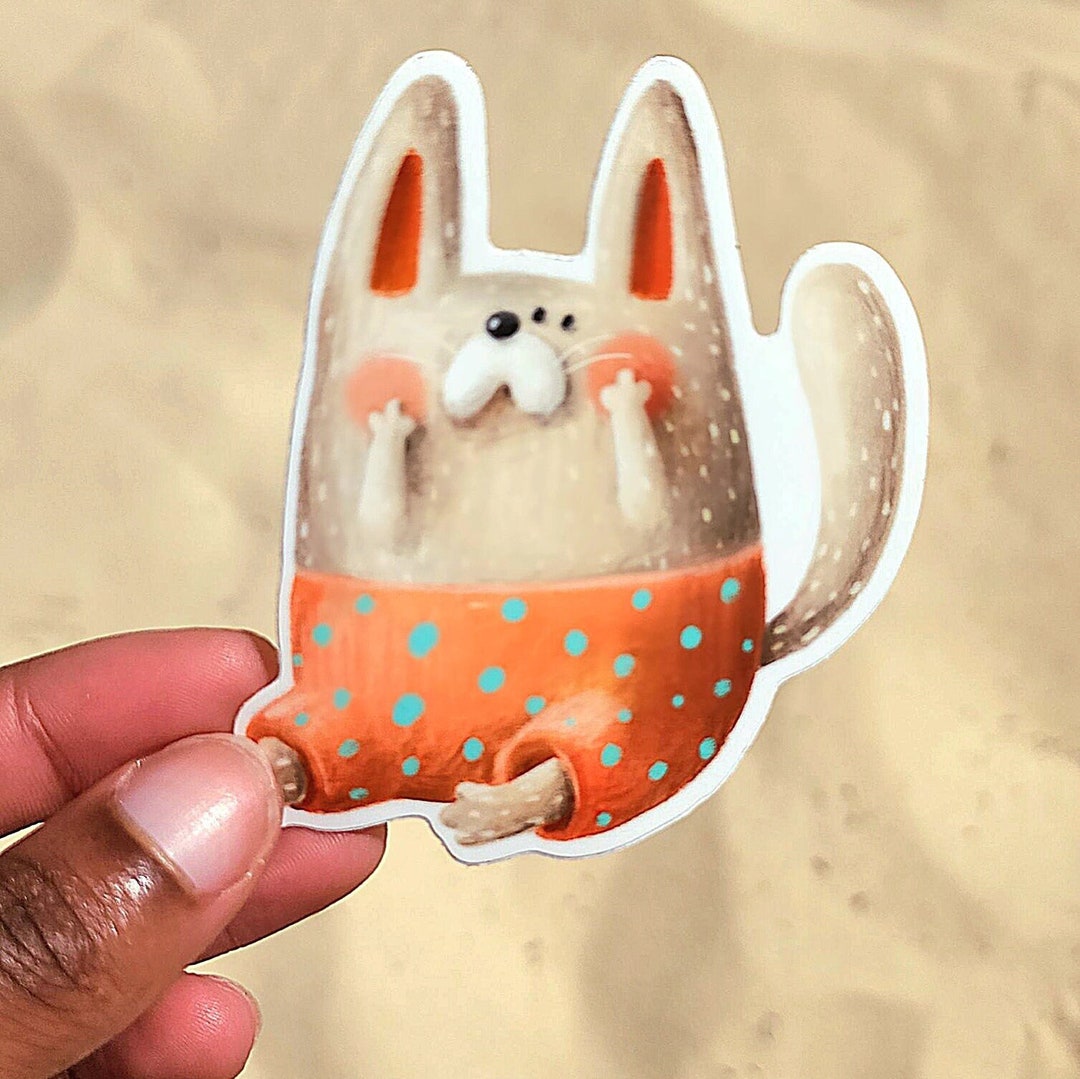 Blush Kitty Sticker, Cute Cat Sticker, - Etsy