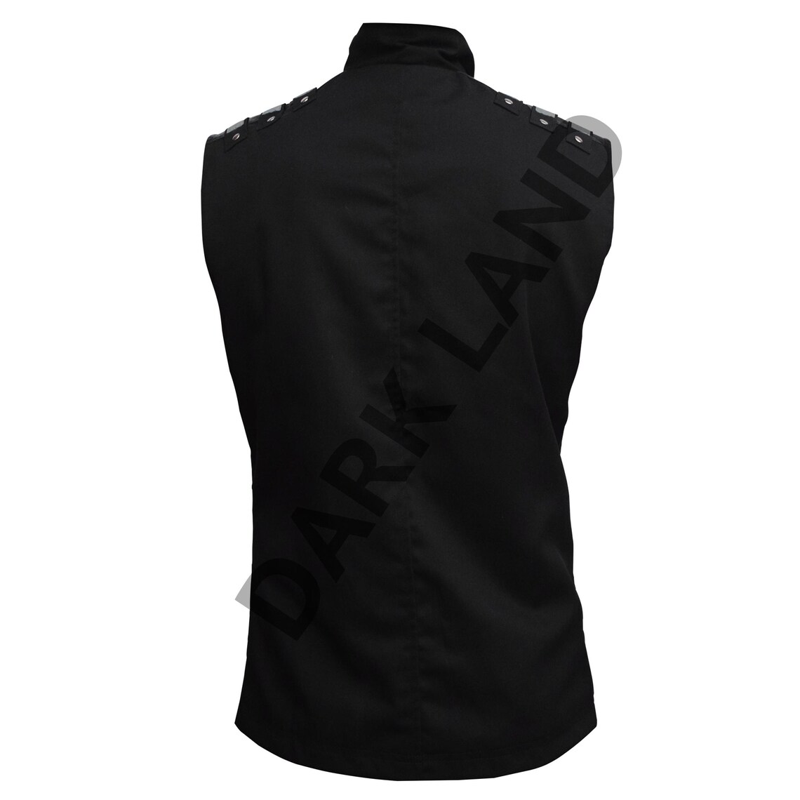 Gothic Buckle Straps Vest - Mens Military Style Black Long Zipper Vest ...