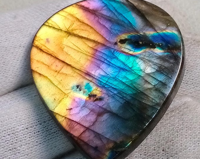 Gorgeous Unique Multi Rare Yellow Flashy Natural Labradorite Cabochon ...