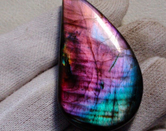 Beautiful Unique Multi Rare Purple Fire Natural Labradorite Cabochon ...