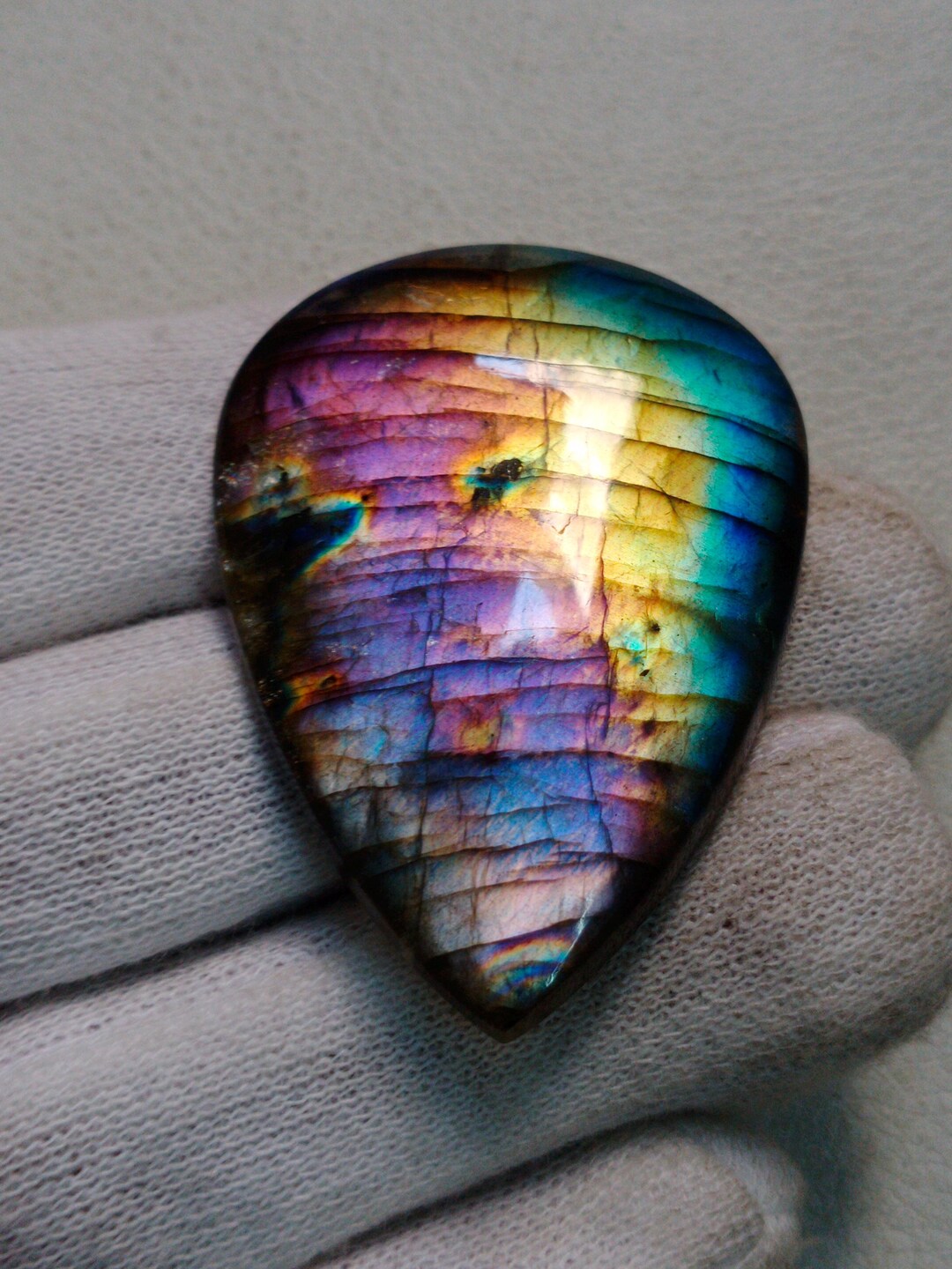 Beautiful Unique Multi Rare Purple Flashy Natural Labradorite Cabochon ...