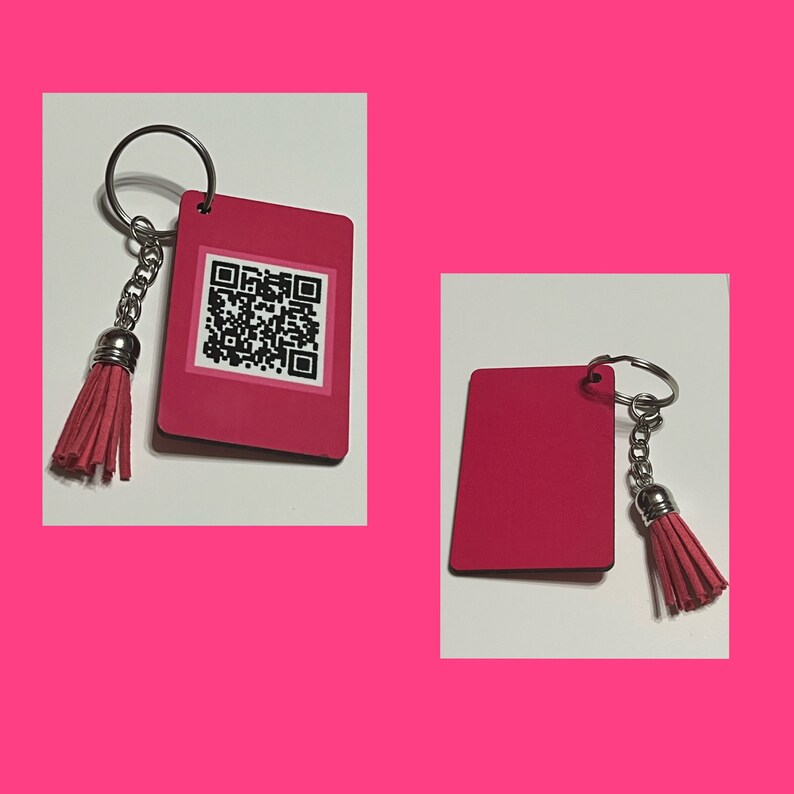 QR Code Personalized Custom Handmade Keychain Marketing Advertising ...