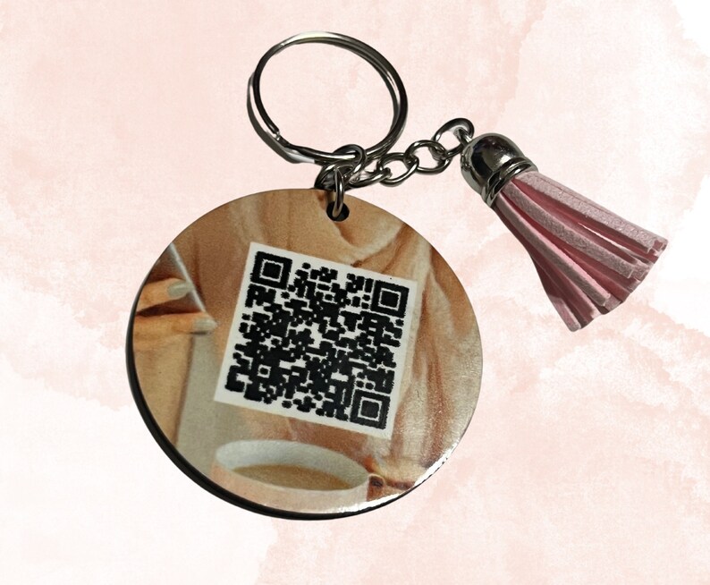 QR Code Personalized Custom Handmade Keychain Marketing Advertising ...