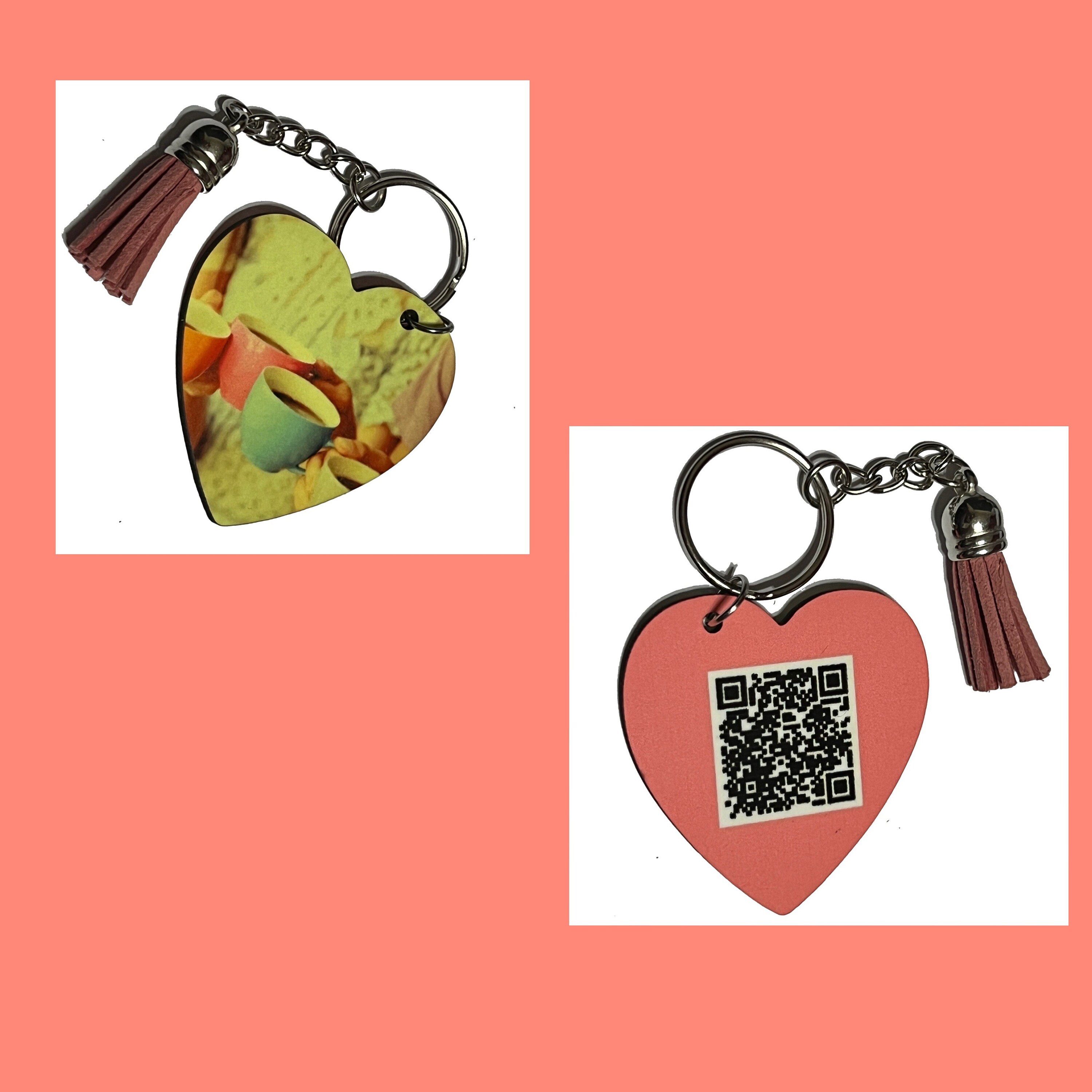 QR Code Personalized Custom Handmade Keychain Marketing Advertising ...