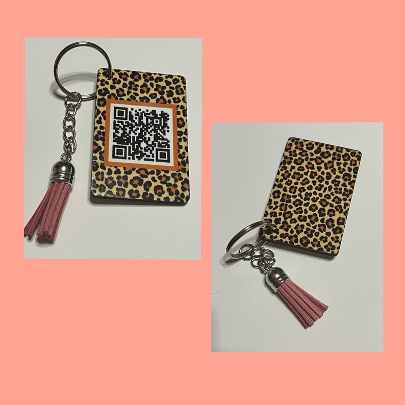 QR Code Personalized Custom Handmade Keychain Marketing Advertising ...