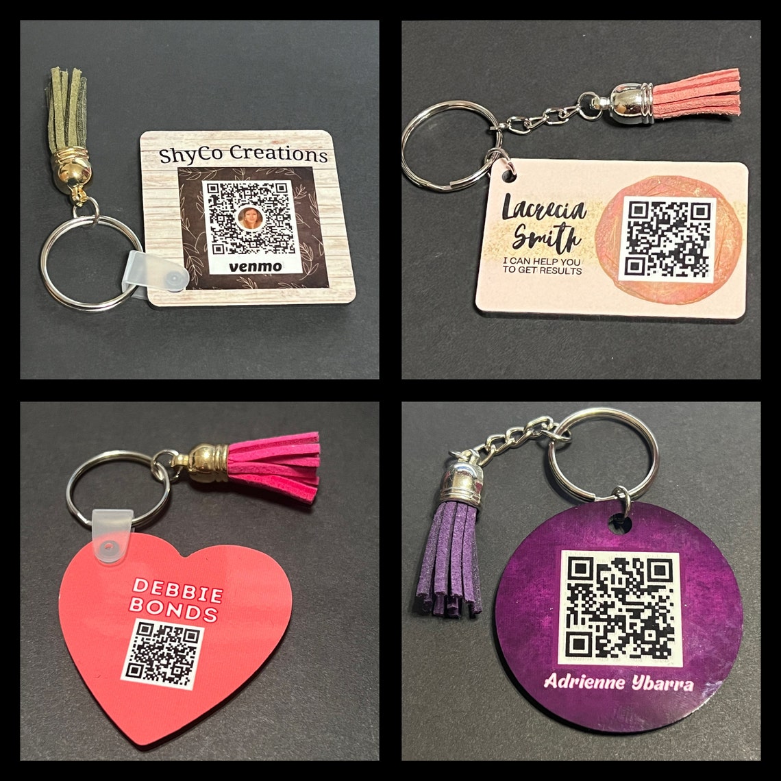 QR Code Personalized Custom Handmade Keychain Marketing Advertising ...