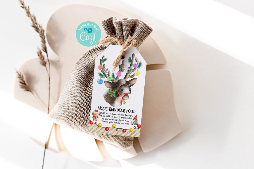 Magic Reindeer Food Gift Tag Template Editable Christmas Eve Box ...