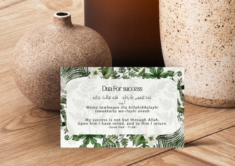 Printable Dua Cards Botanical Daily Dua Cards Set of 30 Arabic - Etsy