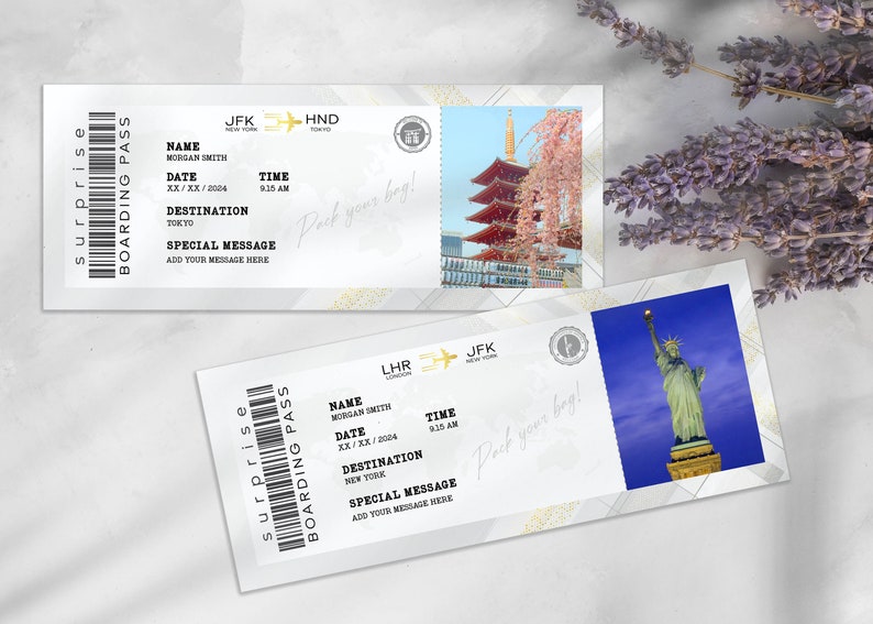 Editable Boarding Pass Printable Template Personalised Boarding Pass ...