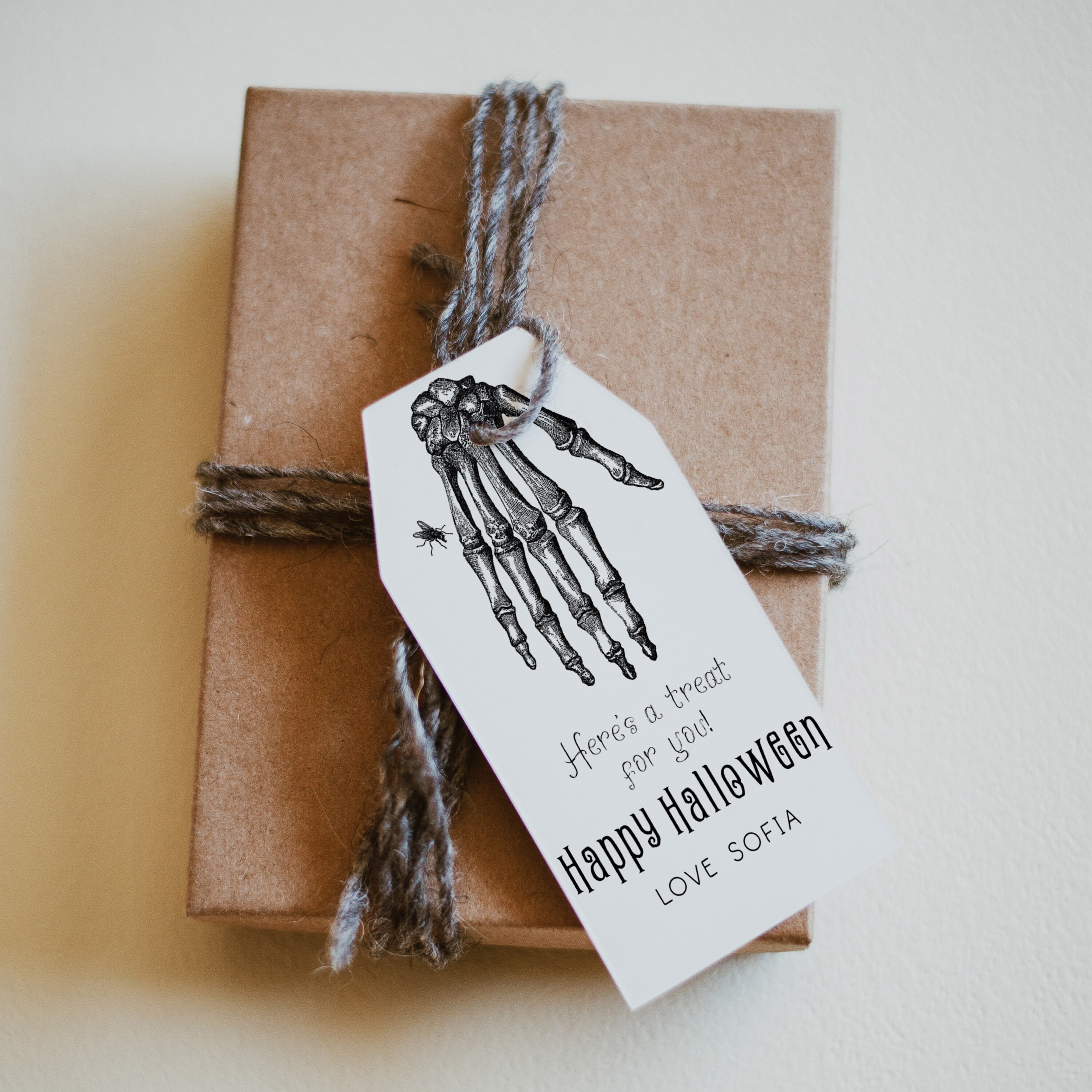 Editable Skeleton Hand Halloween Favor Tags (digital Download) - Etsy