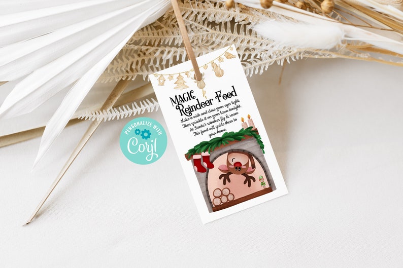 Editable Template Magic Reindeer Food Gift Tag Christmas Eve Box Idea ...