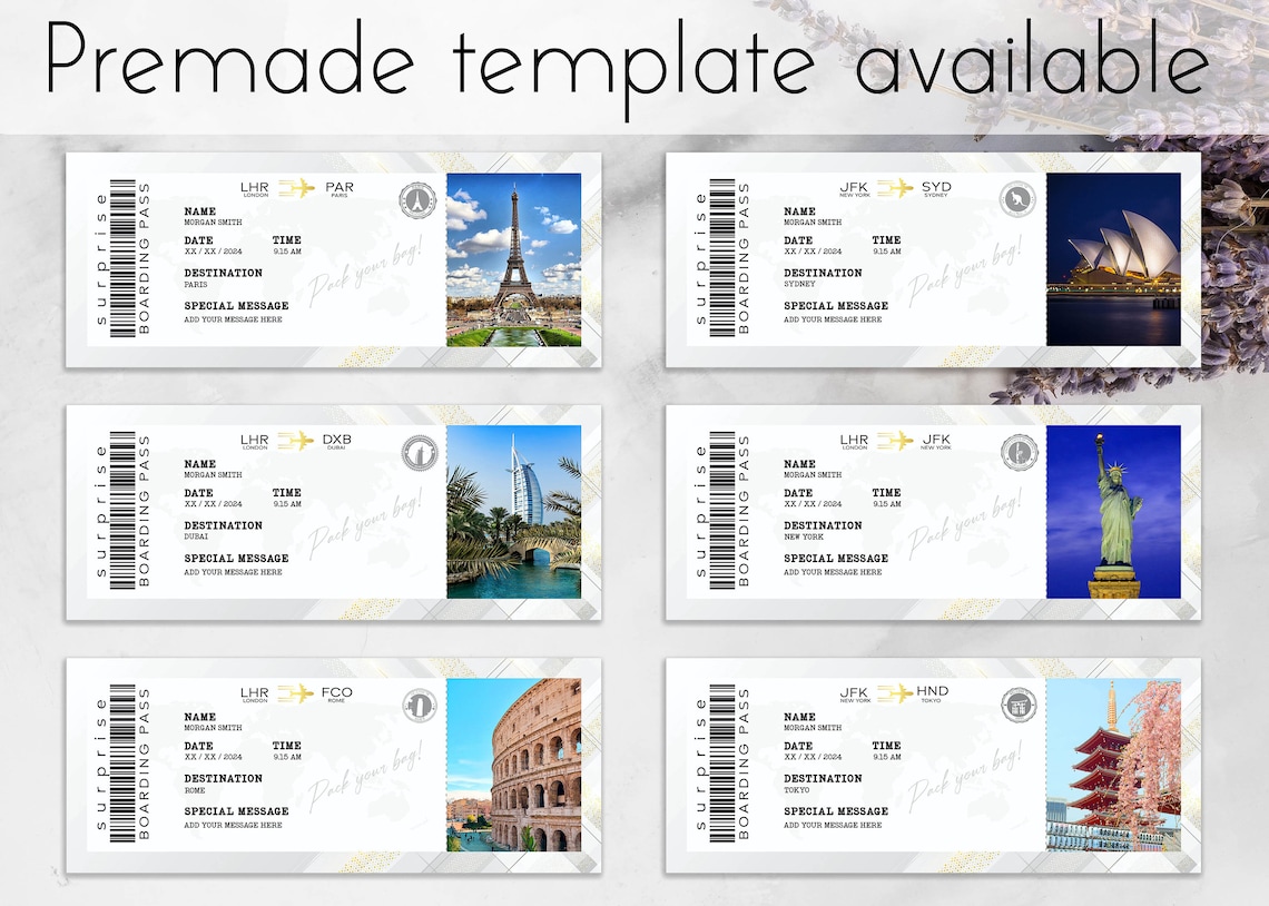 Editable Boarding Pass Printable Template Personalised - Etsy
