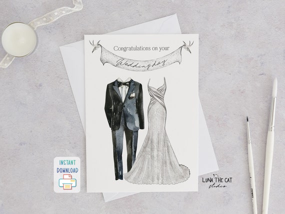 Congratulations Wedding Card Printable Congratulations Wedding - Etsy