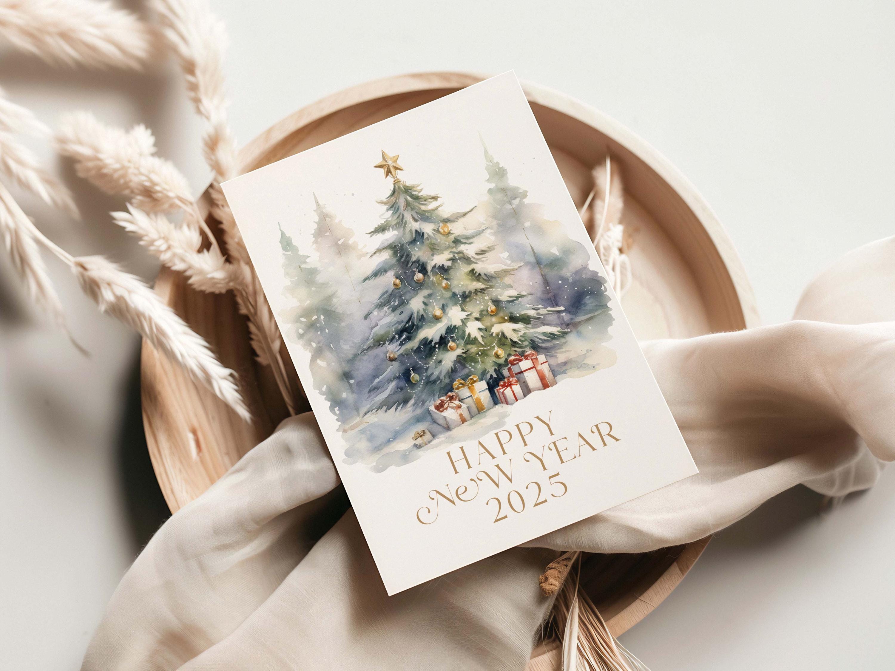 Happy New Year 2025 Card Winter Vibe Card Greeting Card Instant DIGITAL ...