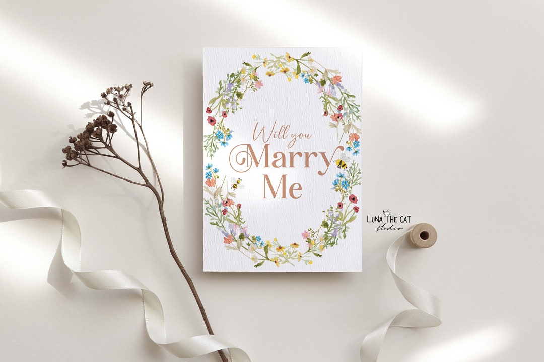 Will You Marry Me Card Printable Boho Greeting Card Minimal Card for ...