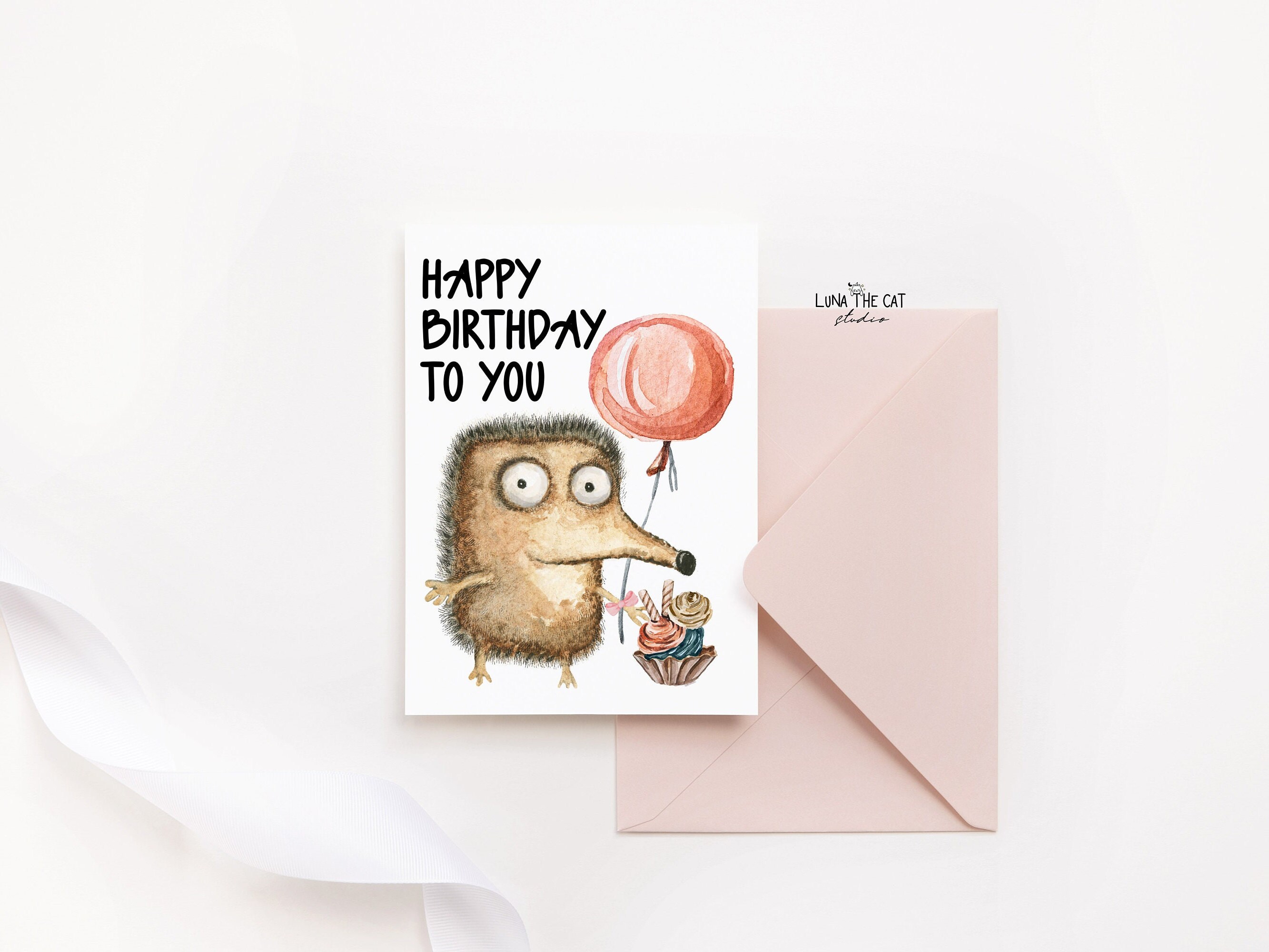 Hedgehog Birthday Card Printable Card Happy Birthday to You Funny ...