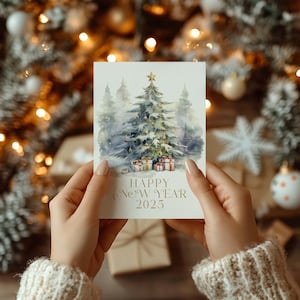 Happy New Year 2025 Card Winter Vibe Card Greeting Card Instant DIGITAL ...