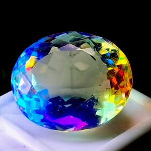 Seven Shades of Color Magical 25 Ct AAA Mystic Topaz Oval Shape Rainbow ...