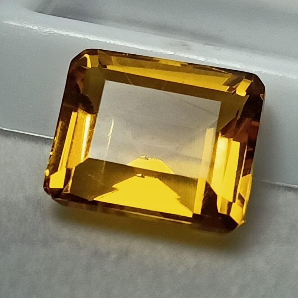 10 Ct Precious AAA Brazilian Yellow Topaz Emerald Cut Faceted Beautiful ...