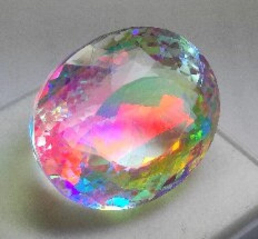 Seven Shades of Color Magical 25 Ct AAA Mystic Topaz Oval Shape Rainbow ...