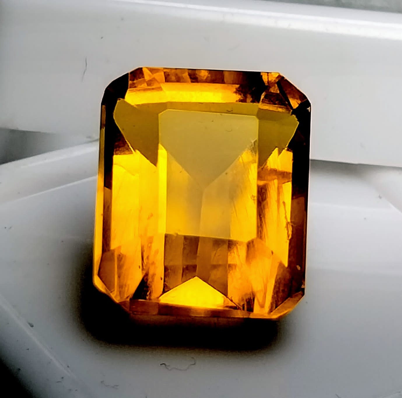 10 Ct Precious AAA Brazilian Yellow Topaz Emerald Cut Faceted Beautiful ...