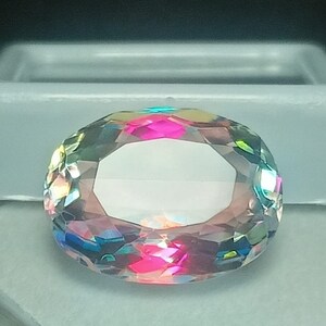 Seven Shades of Color Magical 25 Ct AAA Mystic Topaz Oval Shape Rainbow ...